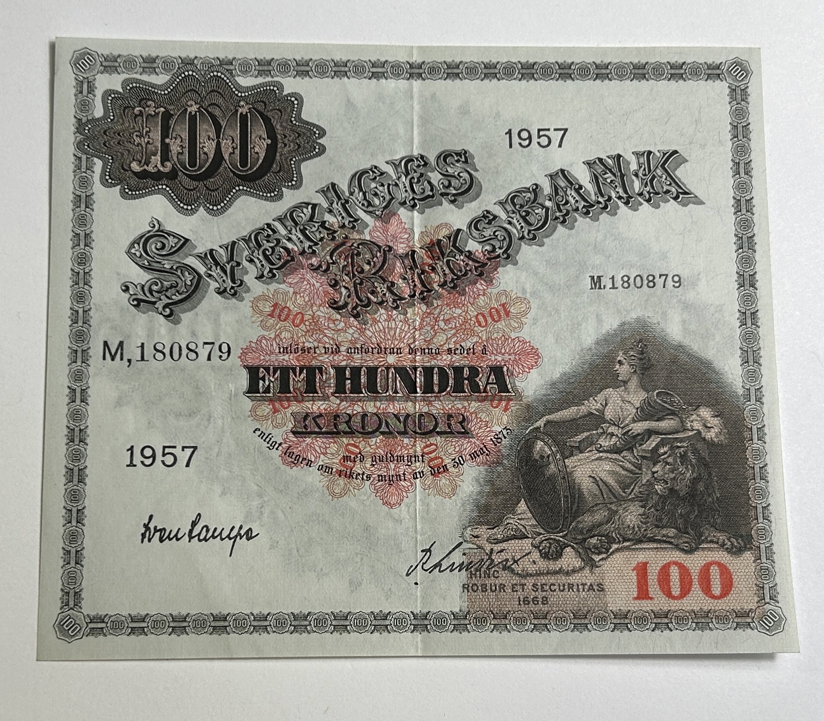 Uppnådda auktionspriser för 100 kr sedel | Barnebys auktionsresultat.